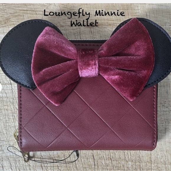 Loungefly | Bags | Nwt Loungefly Disney Minnie Mouse Burgundy Velvet ...